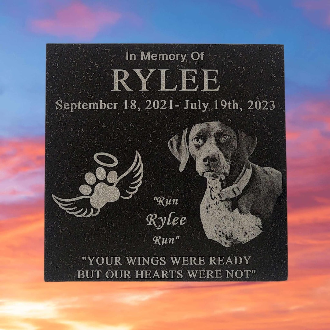 Laser Engraved Granite Photo Tiles, Custom Grave Marker Memorial Stone ...
