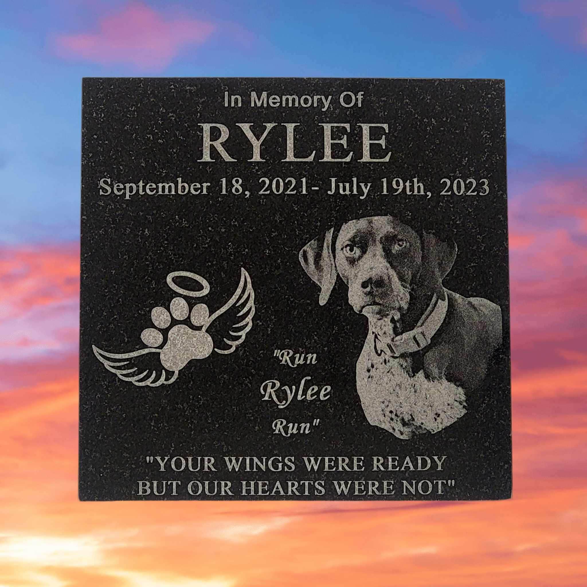 Laser Engraved Granite Photo Tiles, Custom Grave Marker Memorial Stone ...