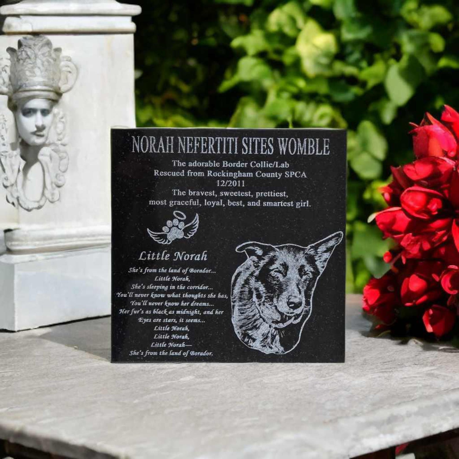 Laser Engraved Granite Photo Tiles, Custom Grave Marker Memorial Stone ...