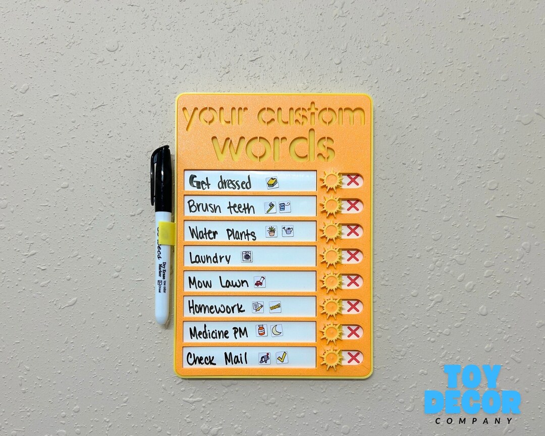 Daily Routine Board, Chore Chart for Kids, Sliding Routine Chart, Kids ...