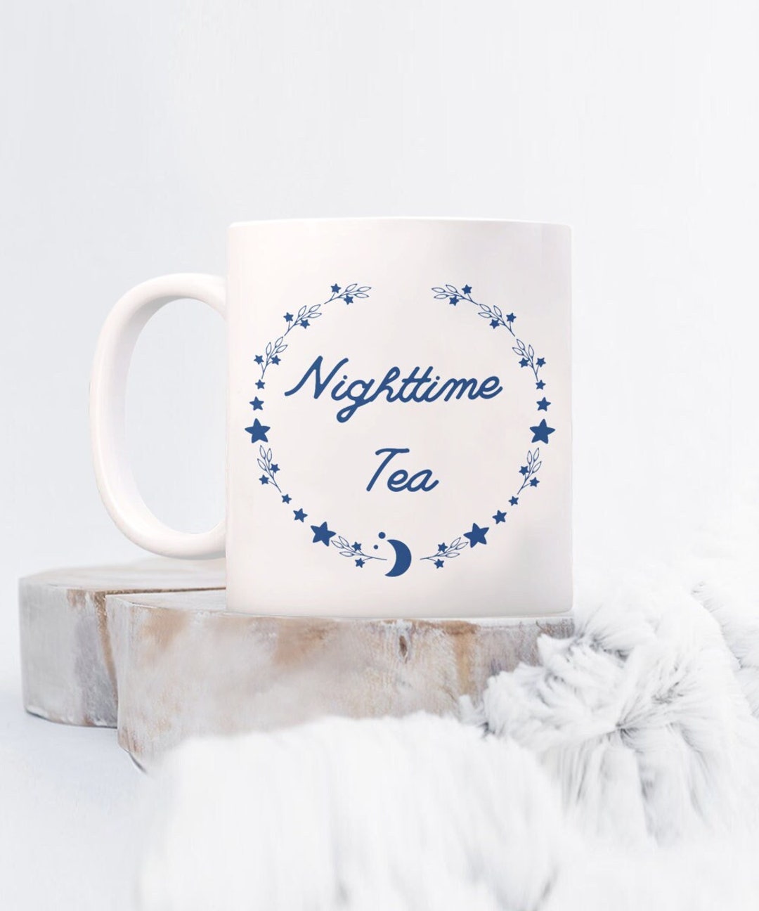 Nighttime Tea Mug Navy Moon and Stars Nighttime Tea Mug for Tea Lover ...