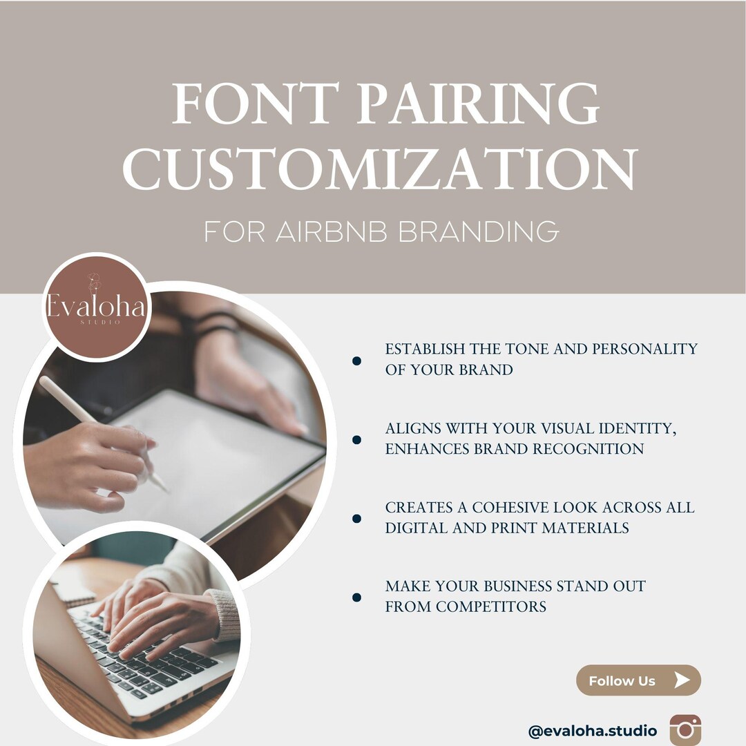 Font Pairing Branding Kit for Airbnb Host Social Media Template Customization Add on Service ...