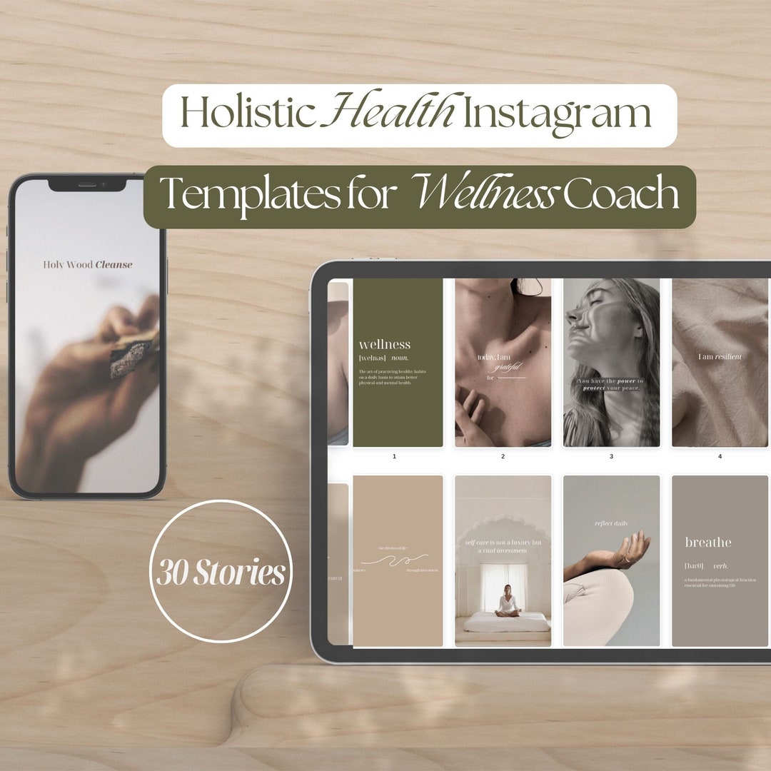 Wellness Instagram Story Template Clean Aesthetic Visual for Wellness ...