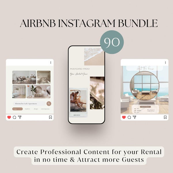 Airbnb Instagram Post Template for Short Term Rental Host Branding for ...