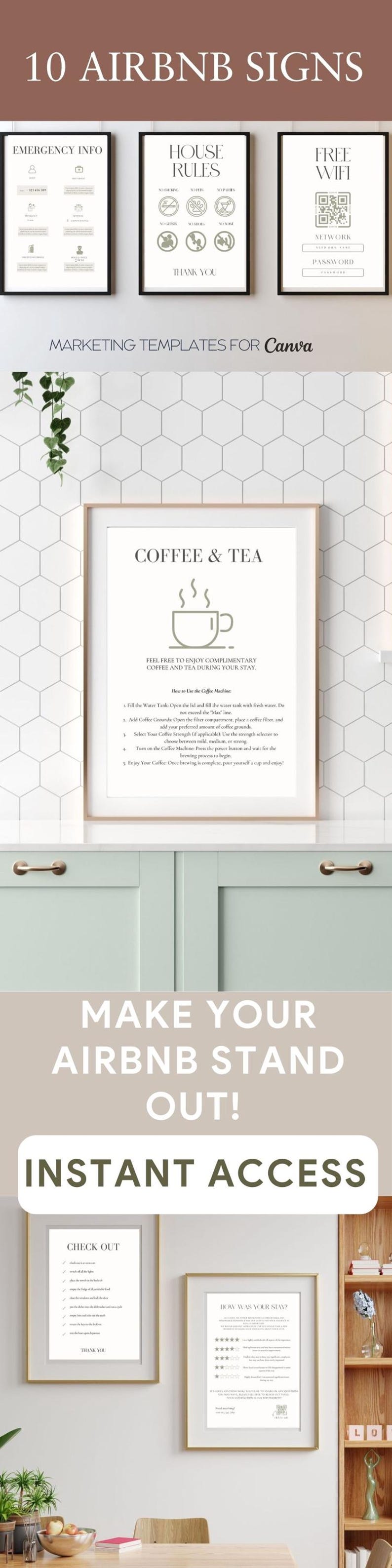 Airbnb Sign Template for Host Custom Welcome Sign for Guest Information ...