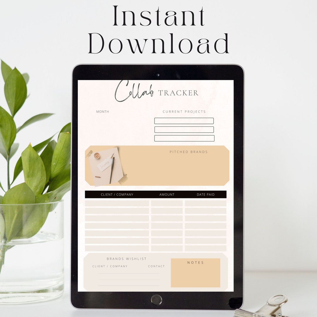 Collab Tracker for Influencer Brand Partnership Follow up - Etsy