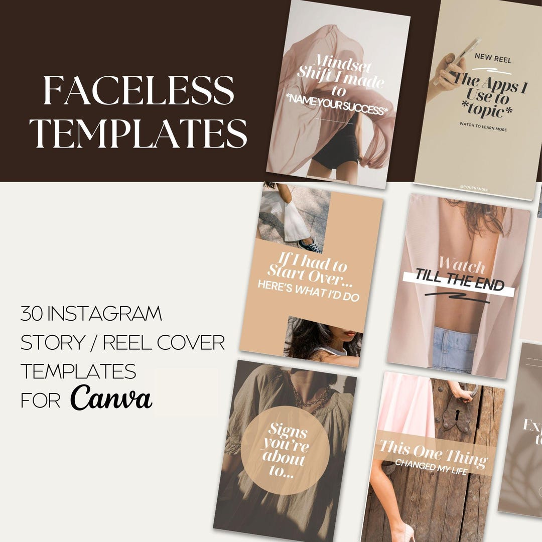 Faceless Reel Cover Template for Female Entrepreneur Instagram Branding ...