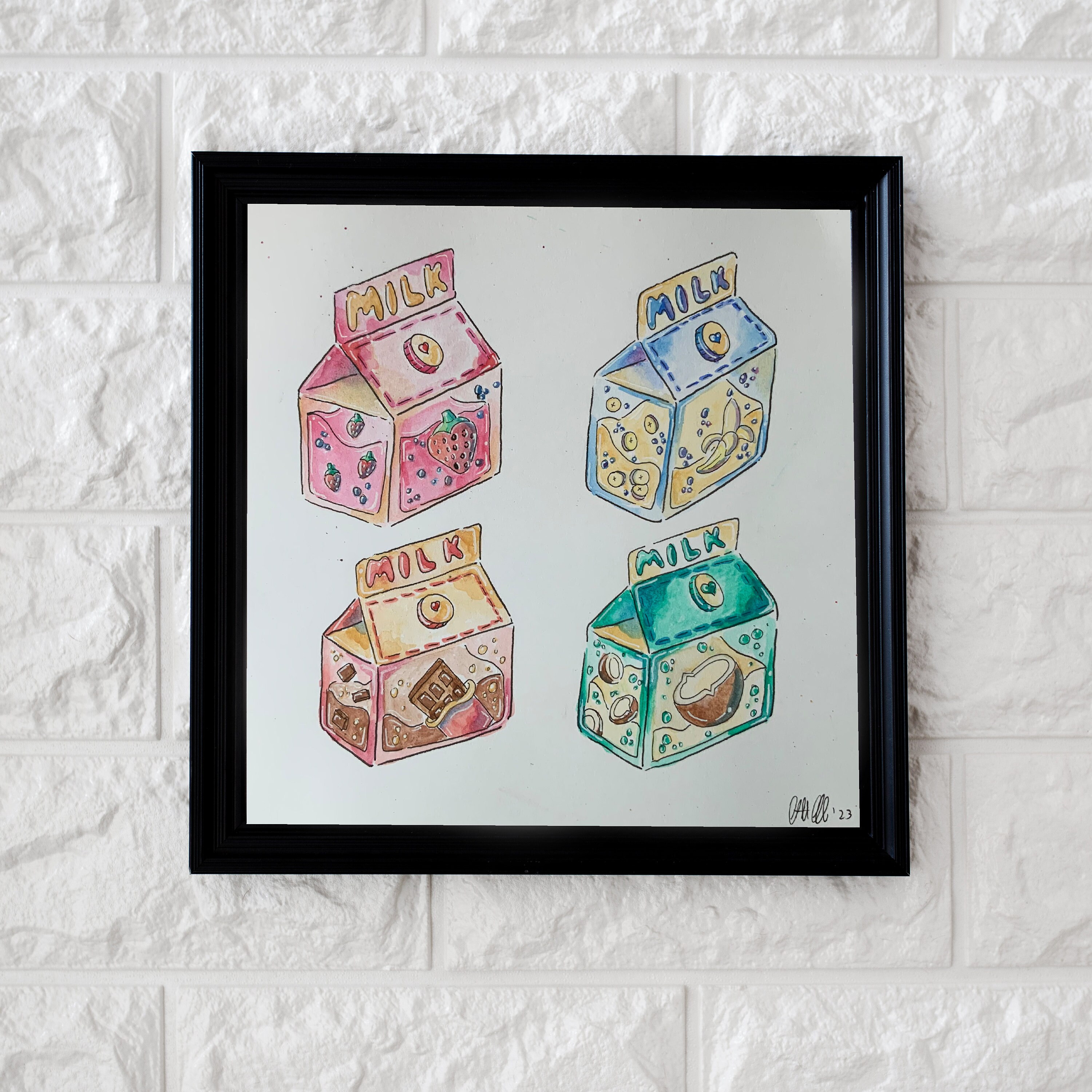 Milk Carton Watercolor Painting Print - Etsy