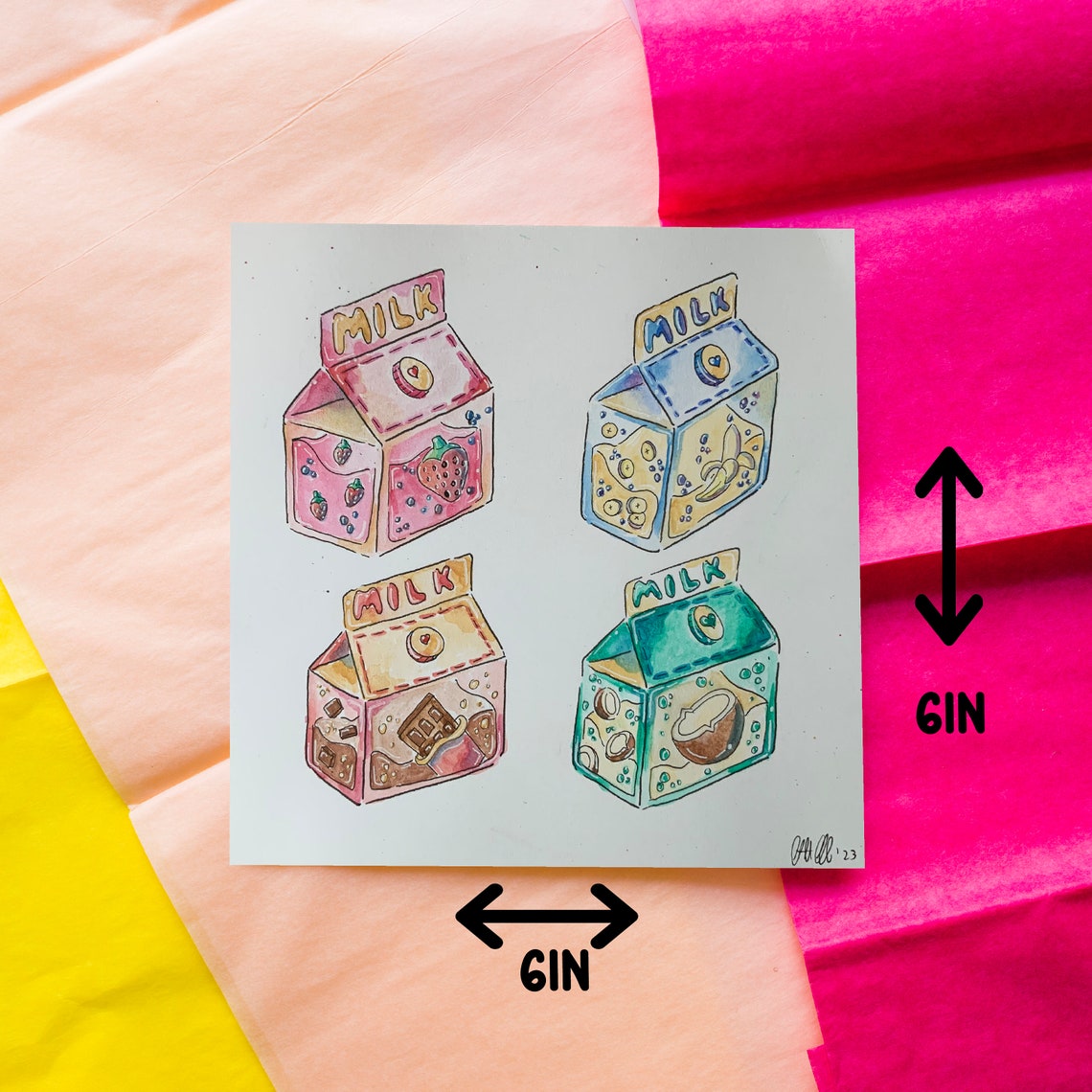 Milk Carton Watercolor Painting Print - Etsy