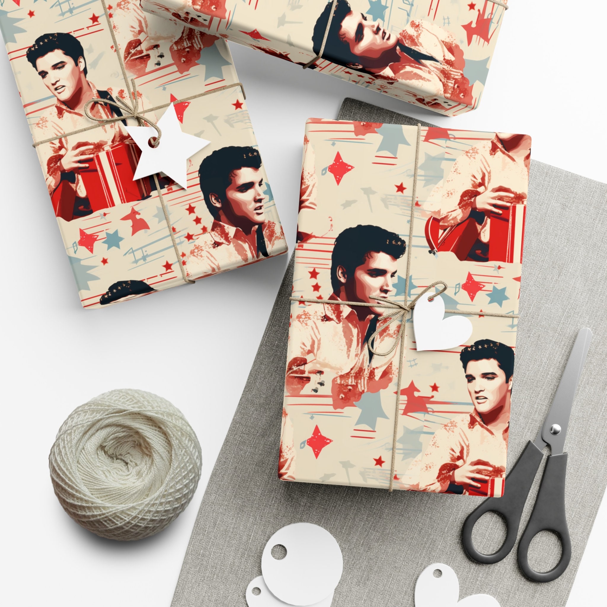 Elvis Presley Christmas Wrapping Paper, Gift Wrapping Paper sold by ...