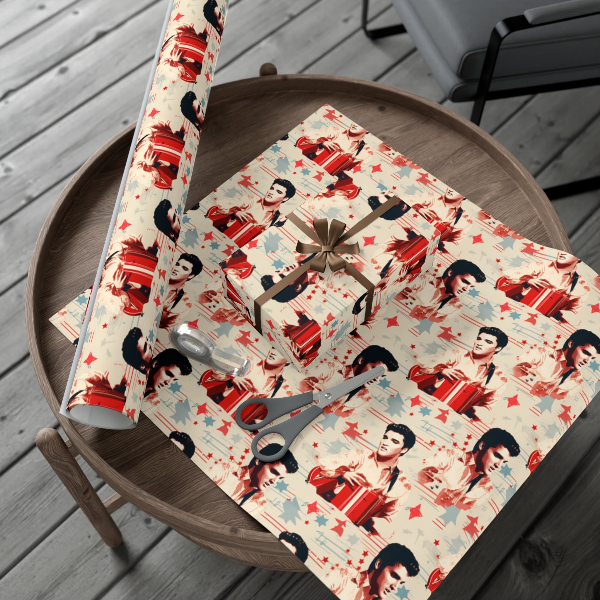 Elvis Presley Christmas Wrapping Paper, Gift Wrapping Paper sold by ...