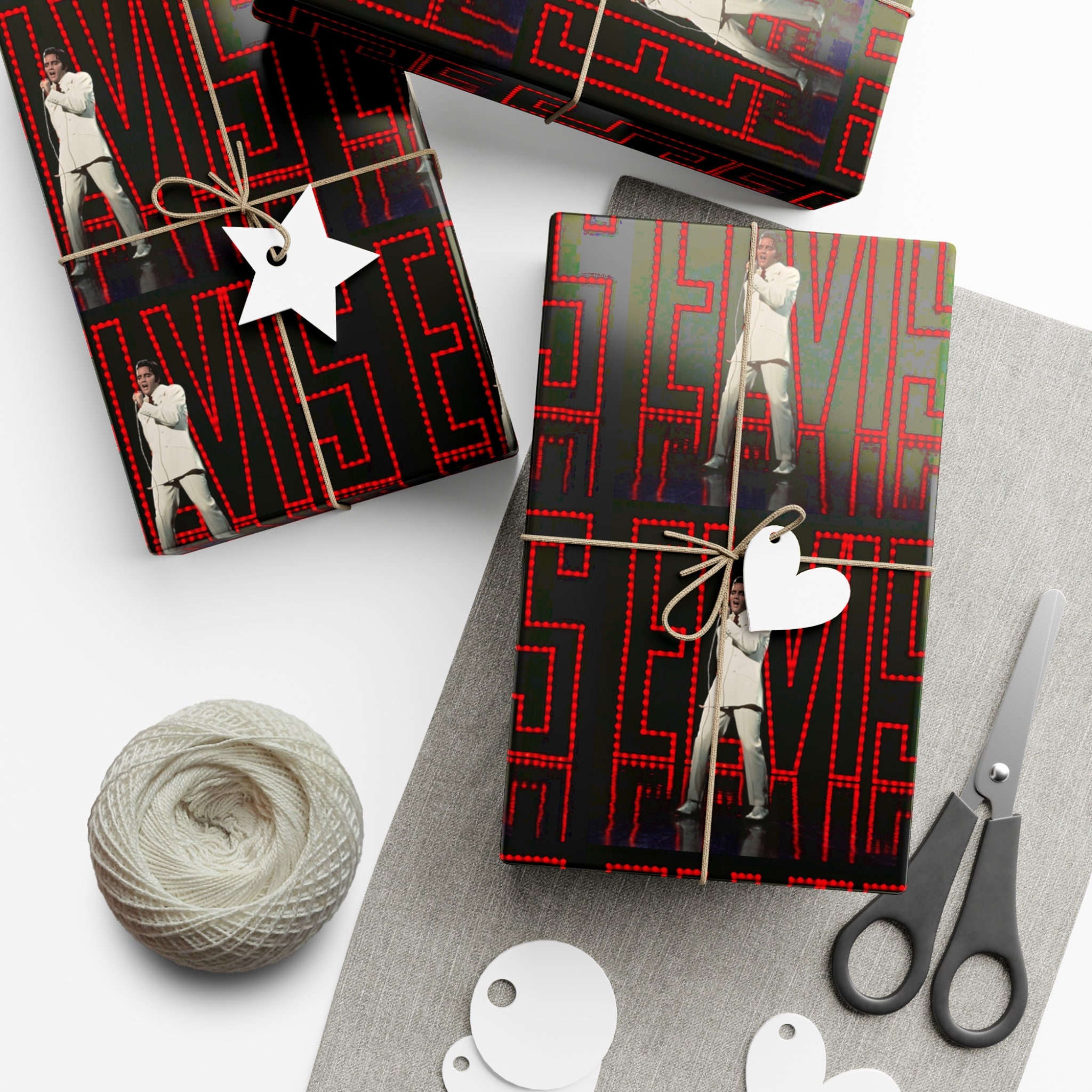 Elvis Presley Christmas Wrapping Paper, Gift Wrapping Paper sold by ...
