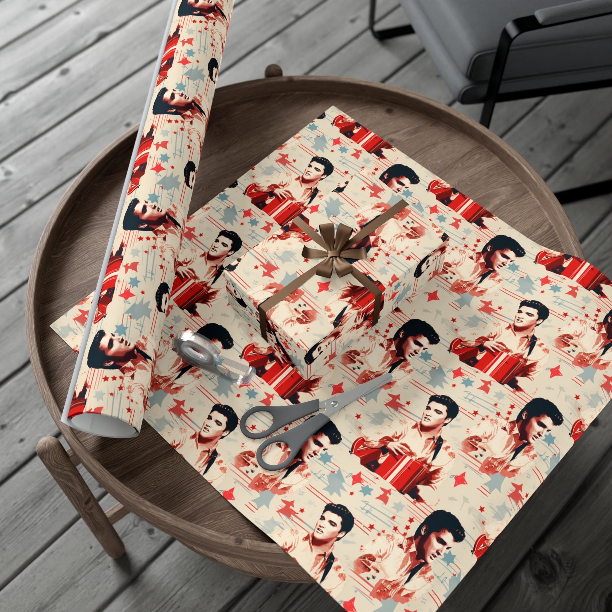 Elvis Presley Christmas Wrapping Paper, Gift Wrapping Paper sold by ...