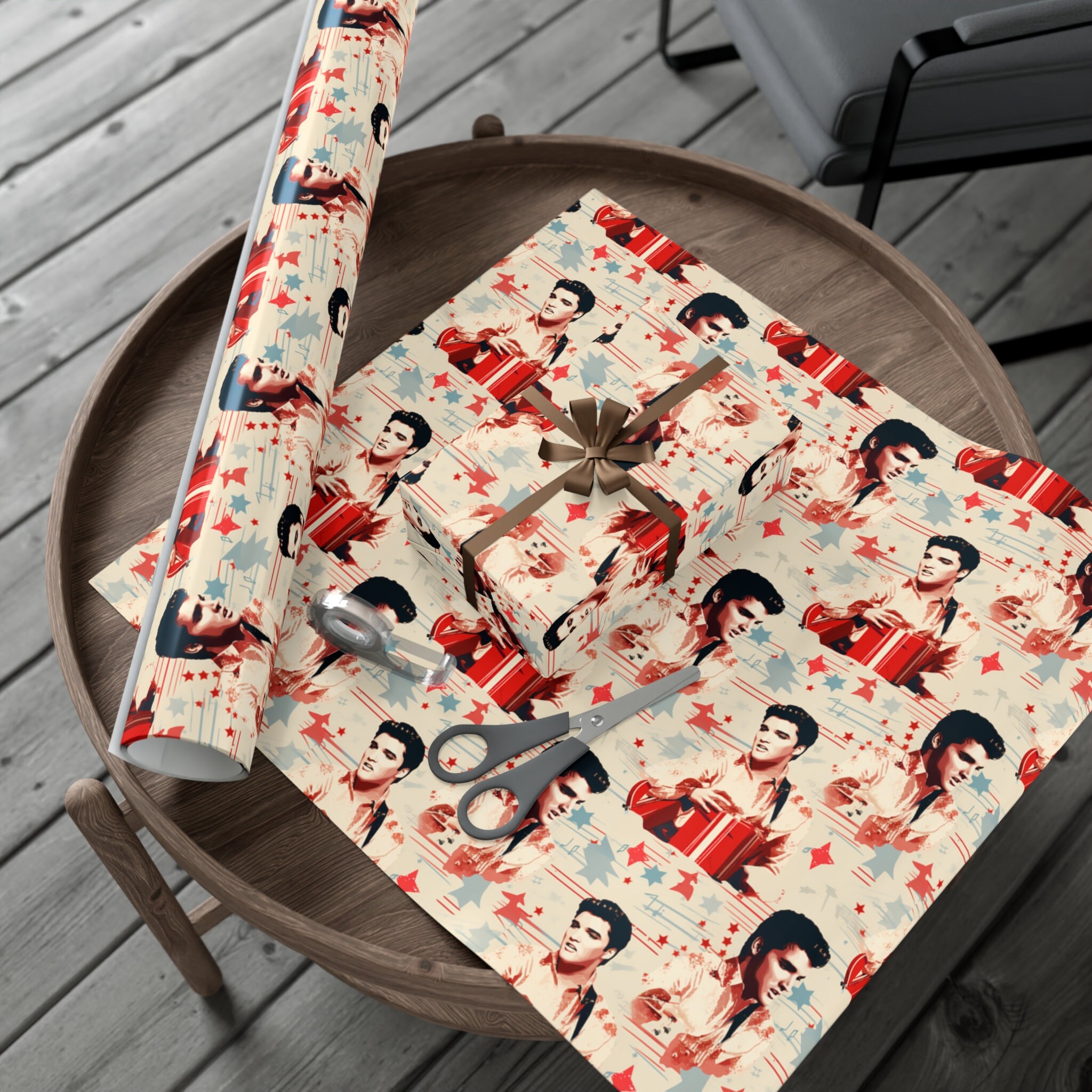Elvis Presley Christmas Wrapping Paper, Gift Wrapping Paper sold by ...