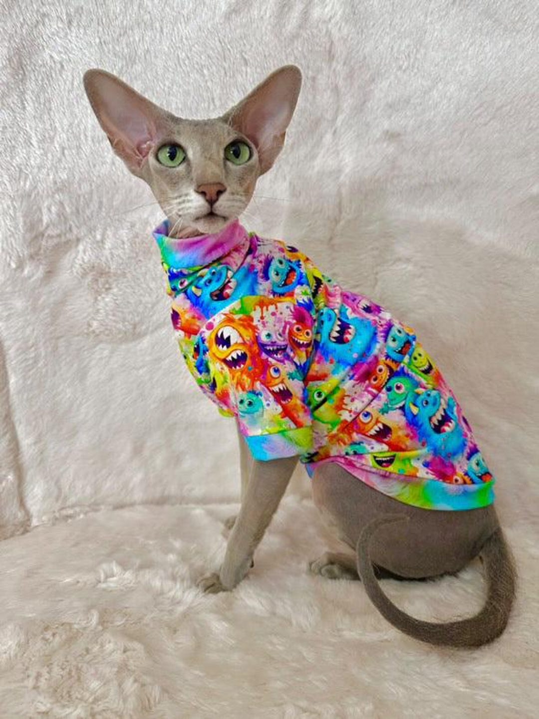 Sphynx Cat Shirt Long Sleeve Sphynx Cat Clothes Hairless Cat Clothes ...