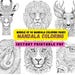 Mandala Coloring Pages Printable-lion Mandala Design, Boho Lion Art ...