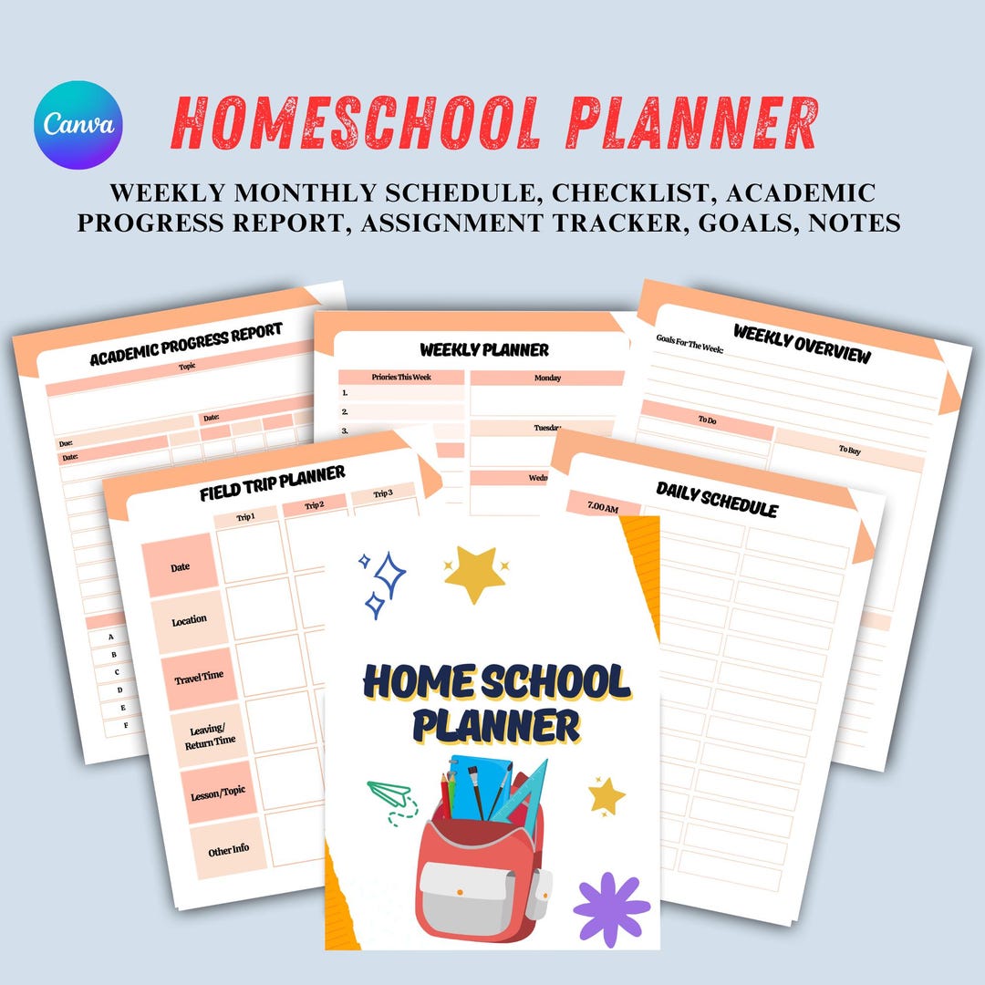 Homeschool Planner Daily, Weekly, Monthly: 80+ Page Organizer ...
