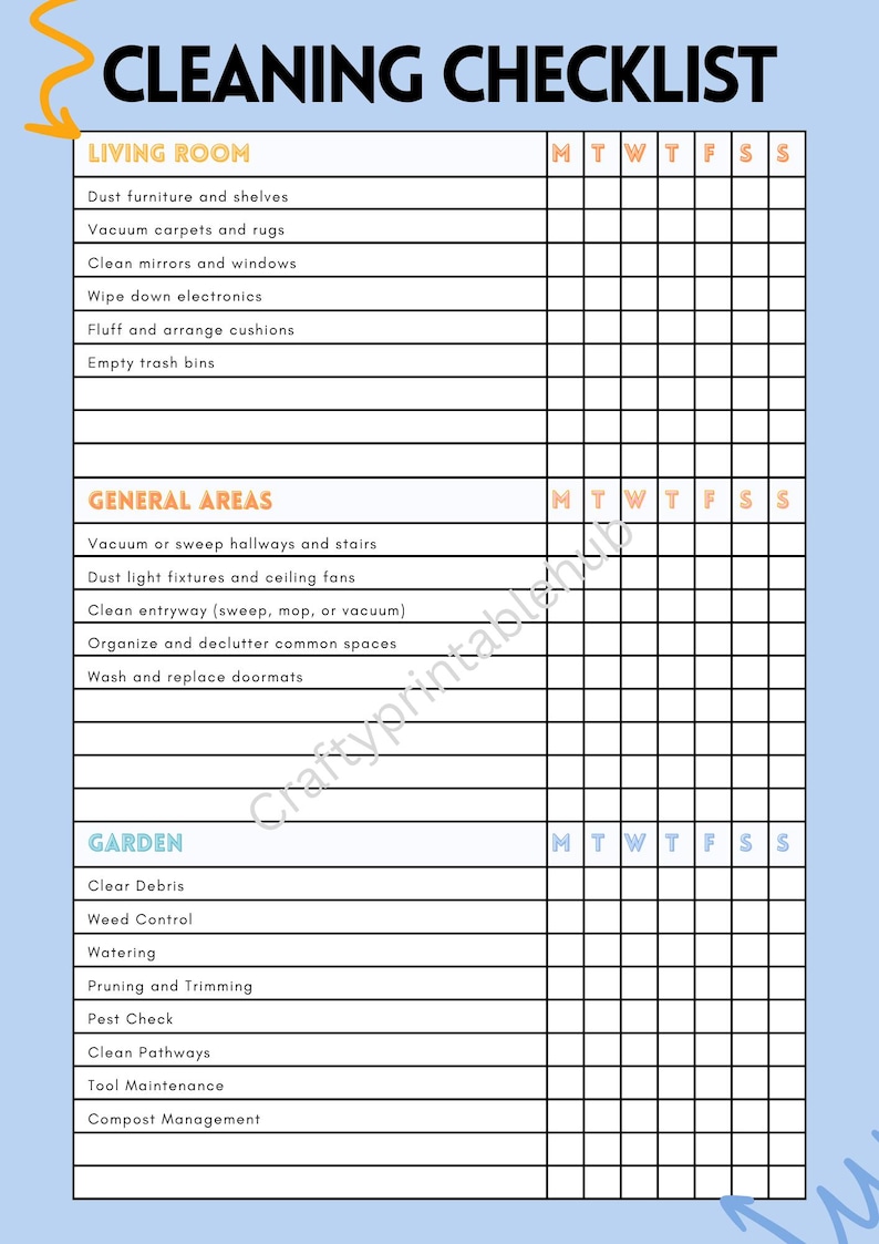 Editable Cleaning Checklist Bundle: Daily, Weekly, Deep Clean Planner ...