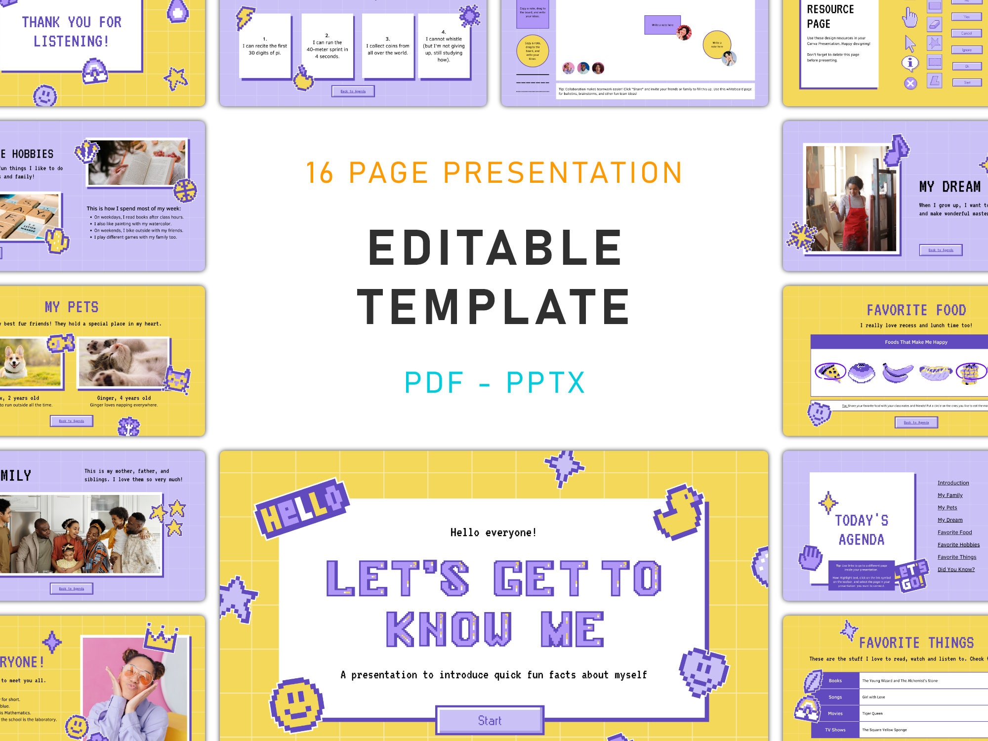 Let's Get to Know Me Editable Powerpoint Presentation Template Showcase ...