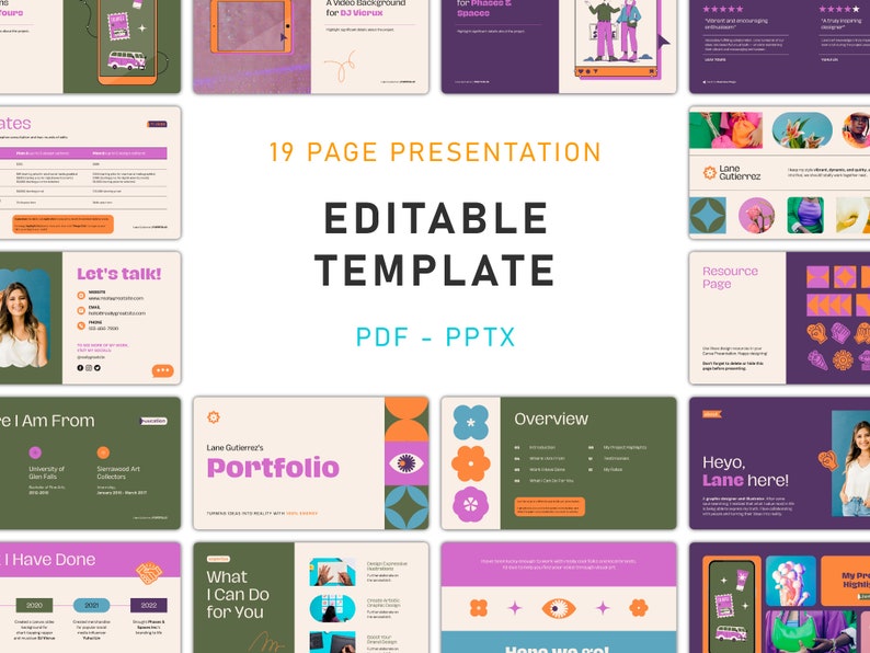 CV and Profile Editable Powerpoint Professional Template for - Etsy