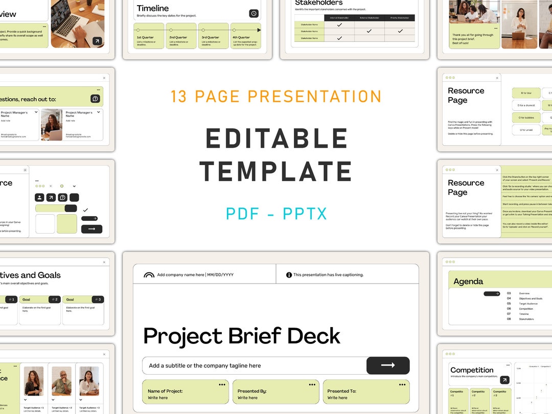 Project Brief Deck Editable Powerpoint Presentation Template Streamline ...