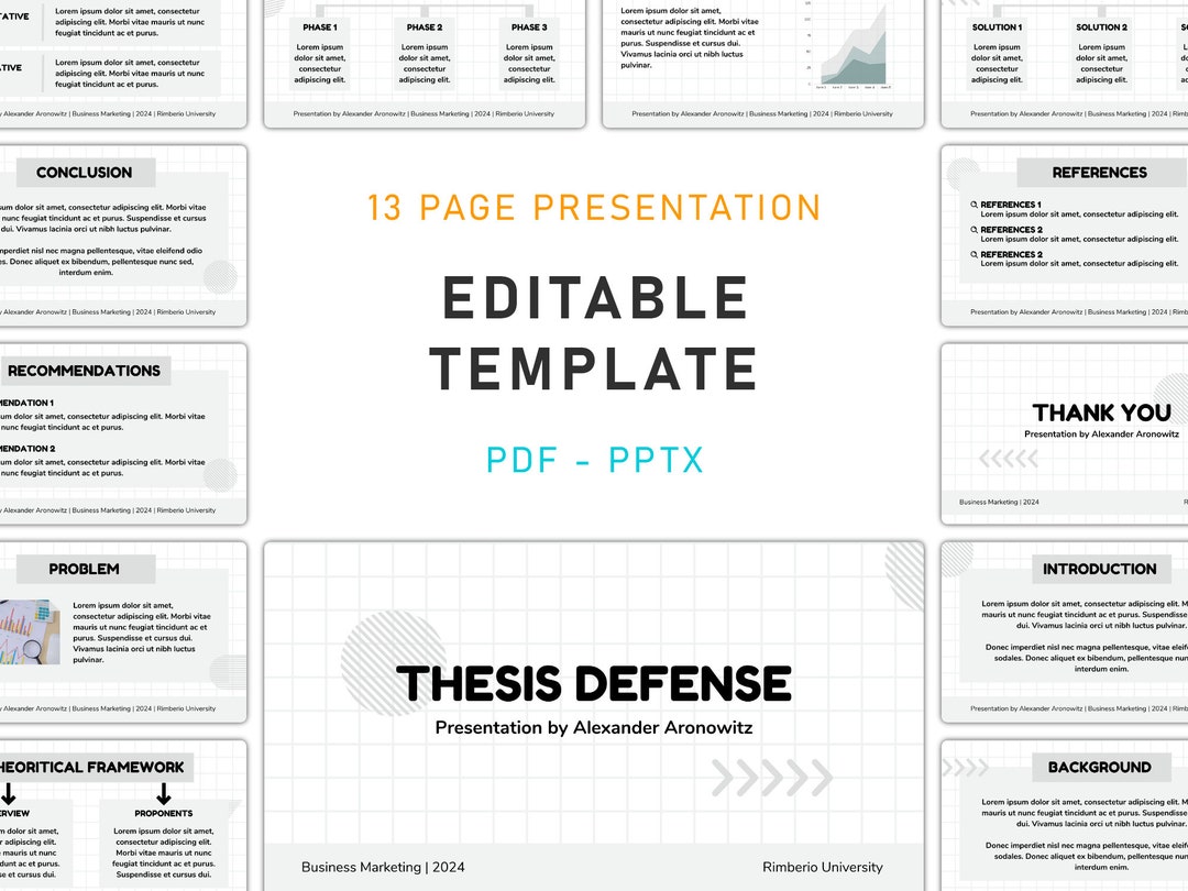 Thesis Defense Editable Powerpoint Template Impress Your Committee - Etsy