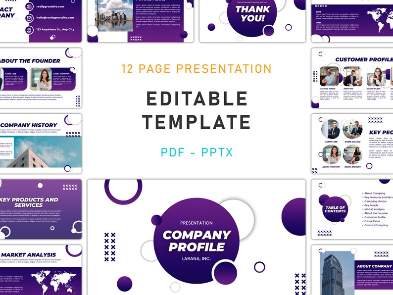 Company Profile & Introduction Powerpoint Template - Etsy Company Profile & Introduction Powerpoint Template - Etsy