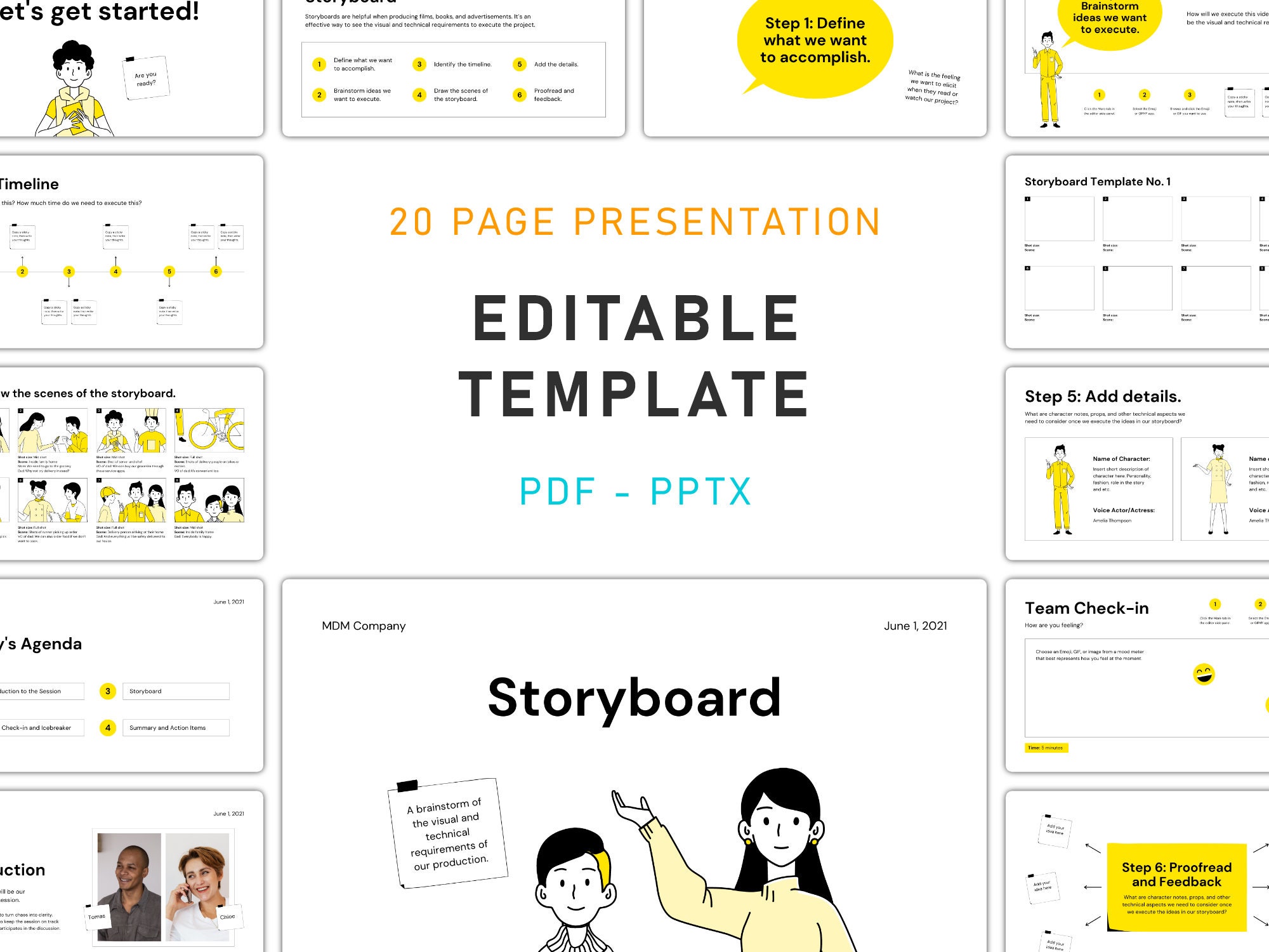 Storyboard Editable Powerpoint Presentation Template Visualize Your ...