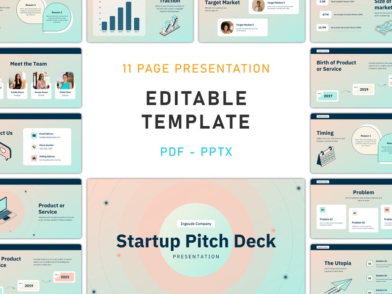 Startup Pitch Deck Editable Powerpoint Presentation Template Win ...