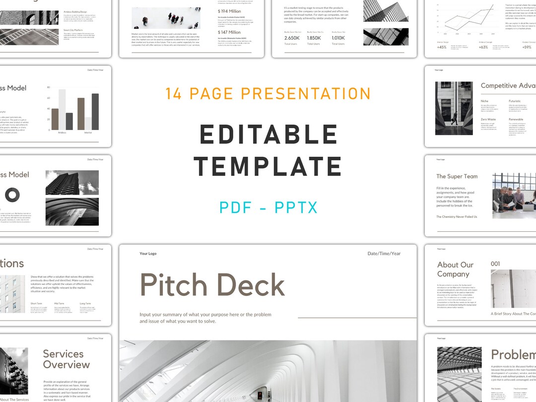Pitch Deck Editable Powerpoint Presentation Template Impress Investors ...