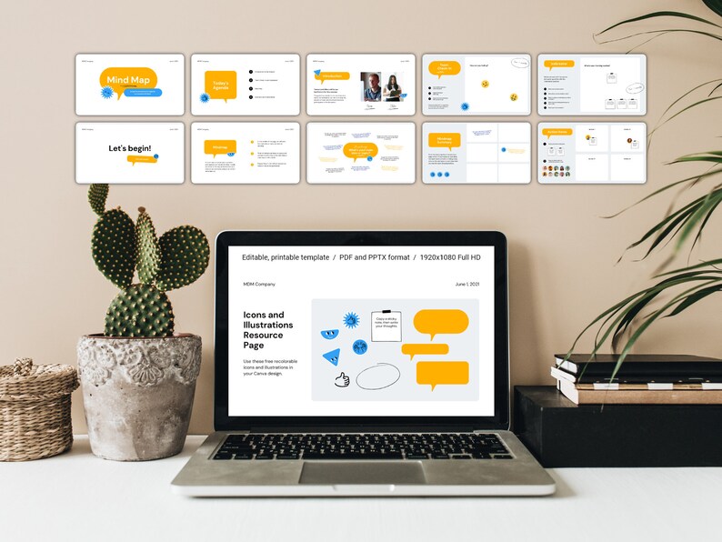 Creative Mind Map Editable Powerpoint Presentation Template Organize ...