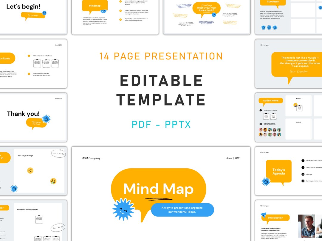 Creative Mind Map Editable Powerpoint Presentation Template Organize ...