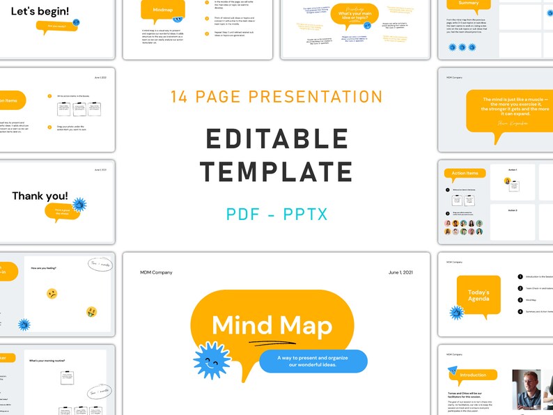 Creative Mind Map Editable Powerpoint Presentation Template Organize ...