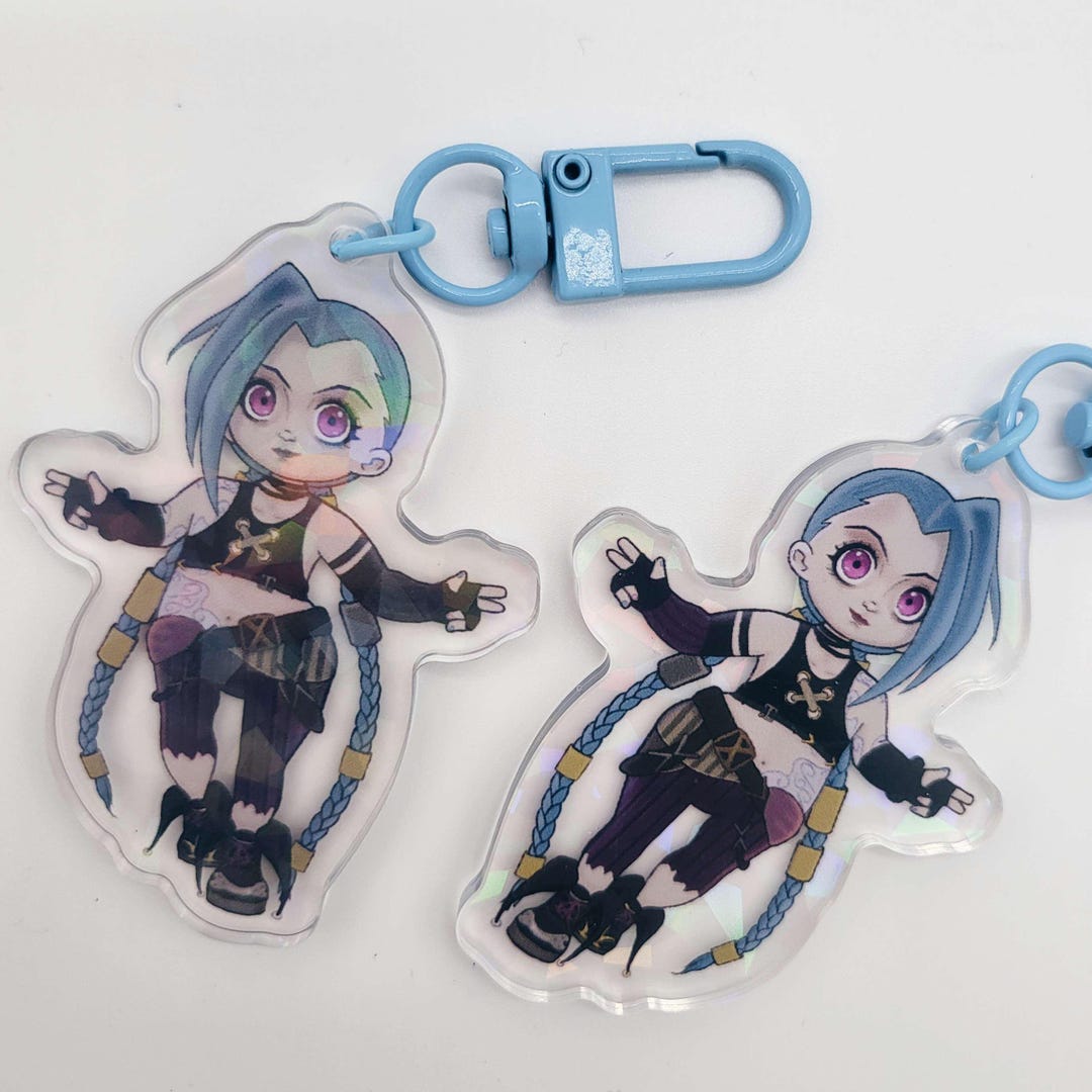 Jinx Chibi Fanart Double-sided Acrylic Keychain - Hand Drawn Design ...