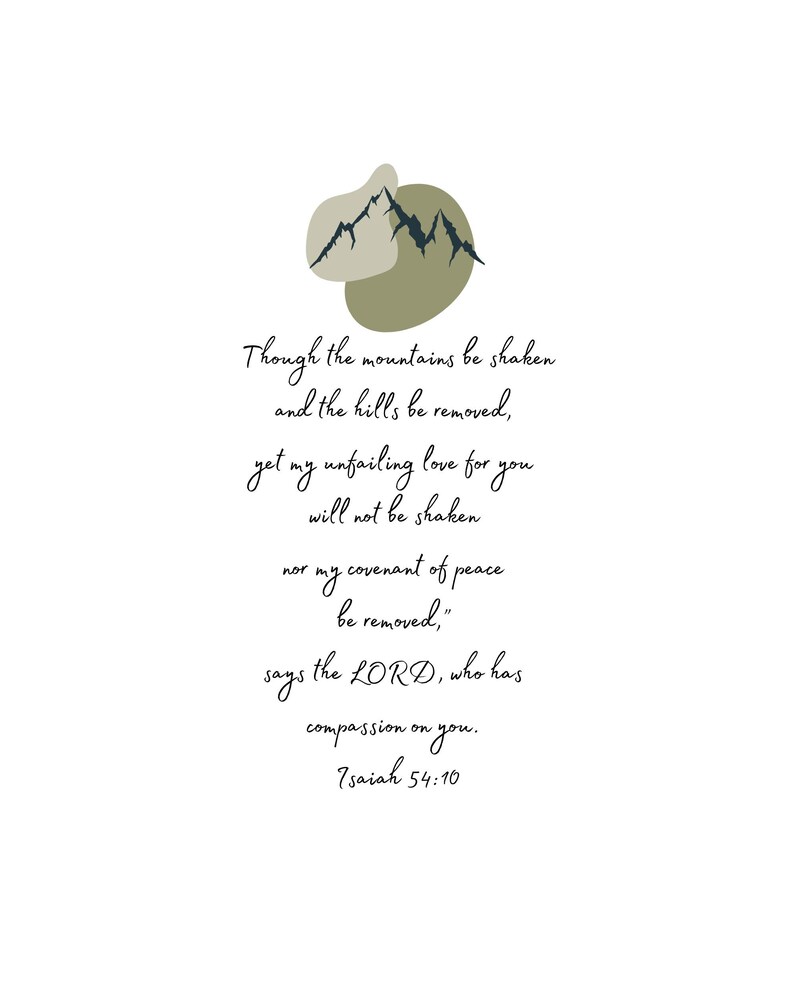 Mountains Printable - Bible Verse and Mountains Positive Affirmation - Etsy
