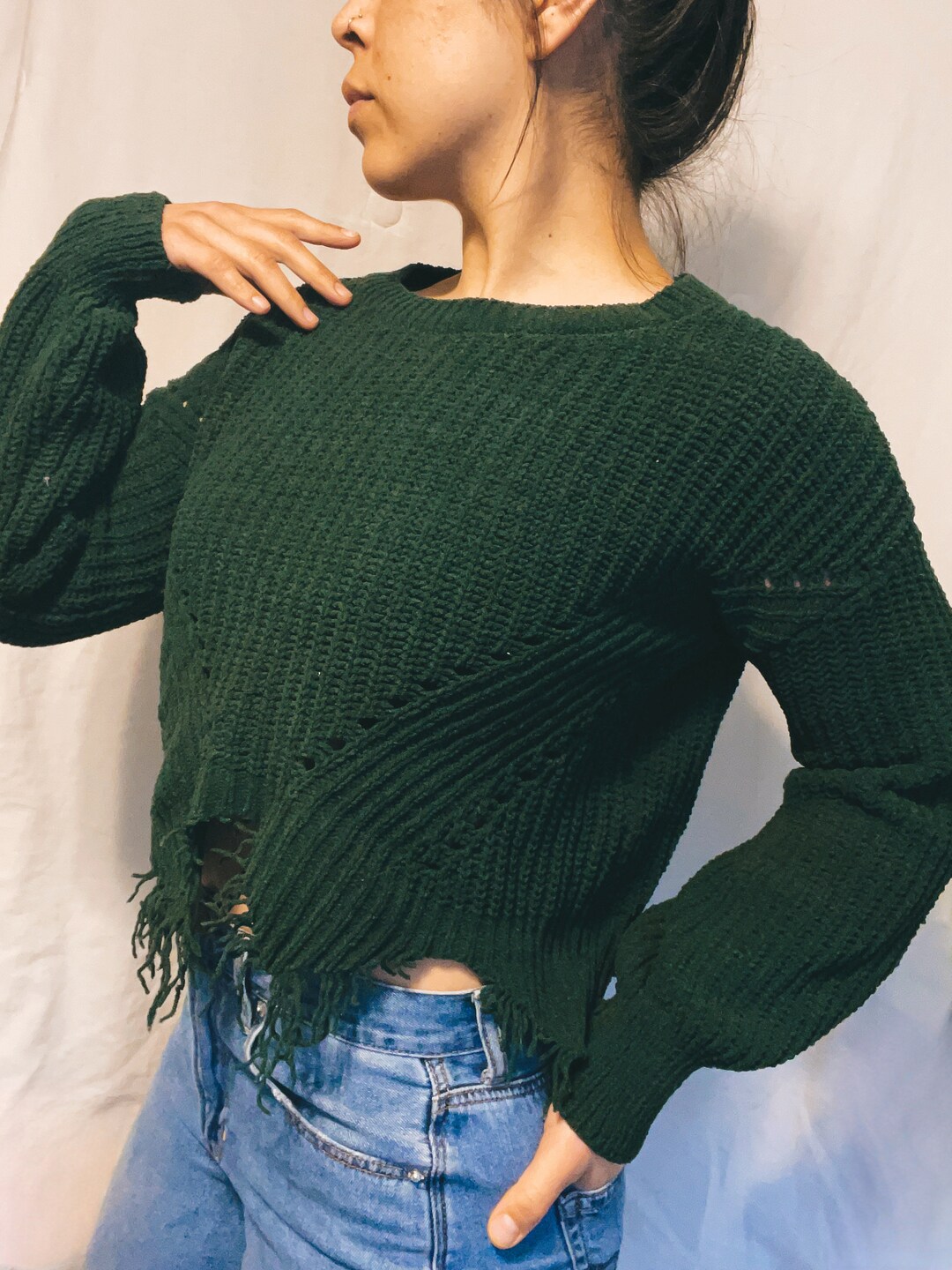The Green Shag Sweater - Etsy