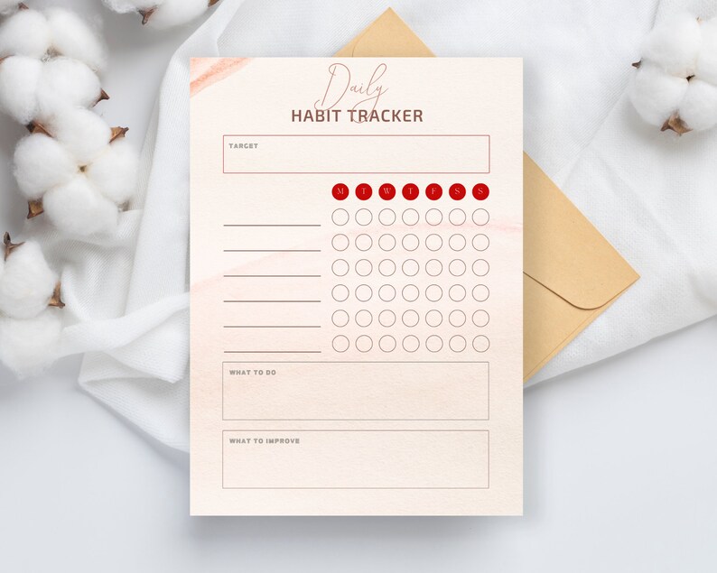 Monthly Weekly Daily Habit Tracker Digital Planner Template - Etsy