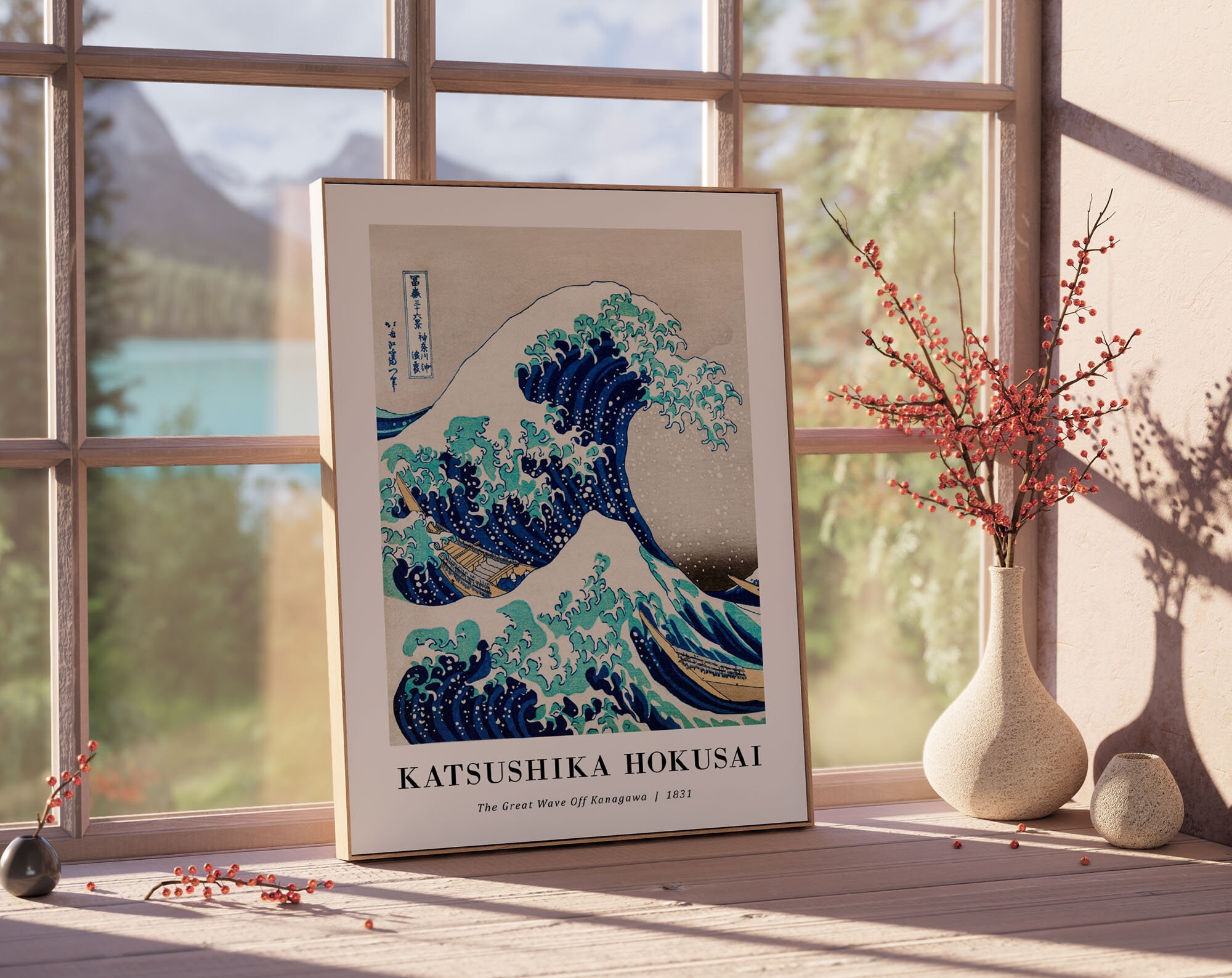 The Great Wave off Kanagawa by Katsushika Hokusai Poster, Wall Art ...