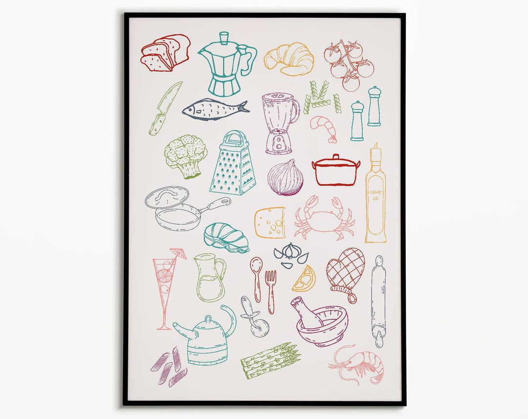 Kitchen Ingredient Print, Wall Art, Kitchen Art, Food Art Print, Food ...