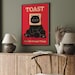 Cat With Toast Bread Poster, Ouirky Wall Art, Dorm Room Decor, Retro ...