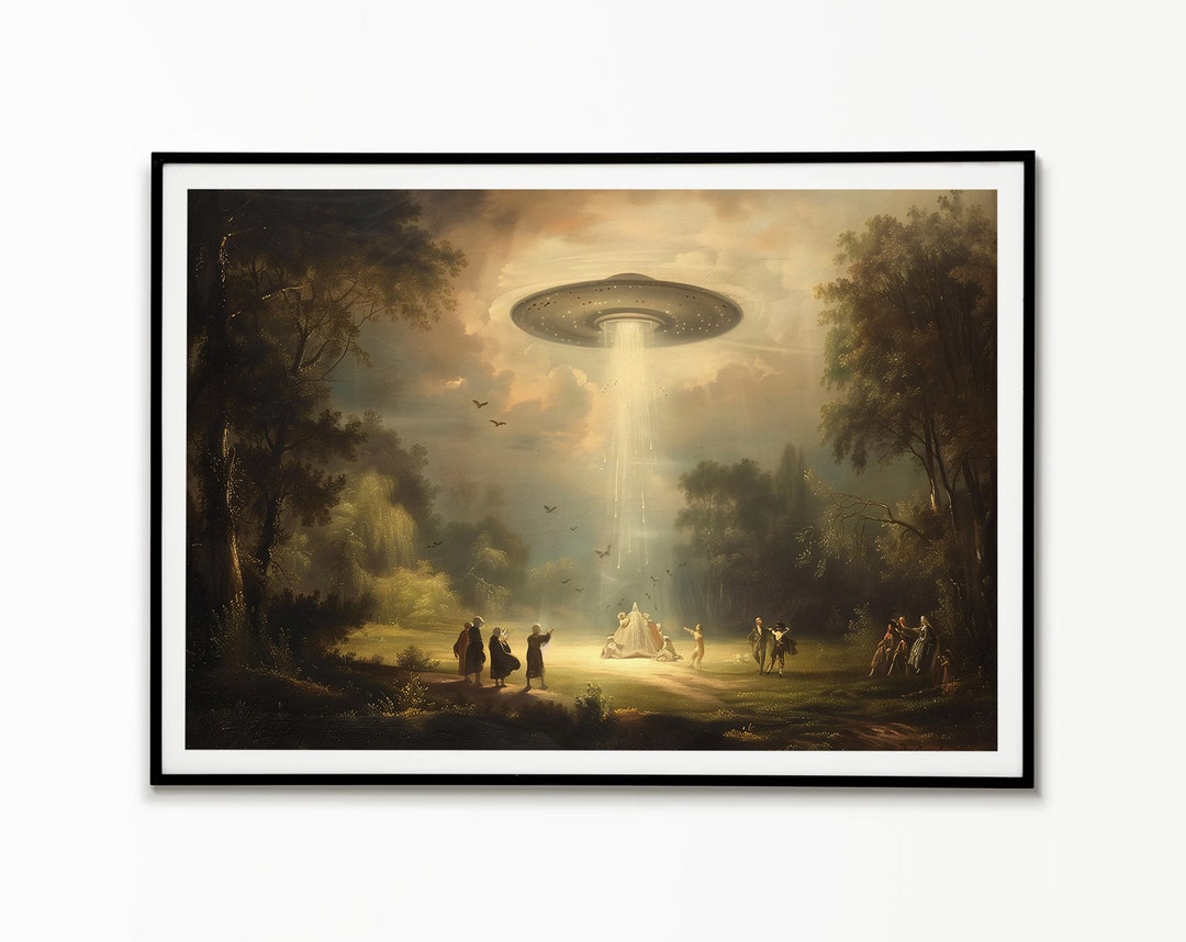 Victorian Landscape UFO Art Print: Eclectic Vintage Painting (printable ...