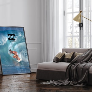 Billabong Surfing Poster: Retro Surf Art Print - Etsy
