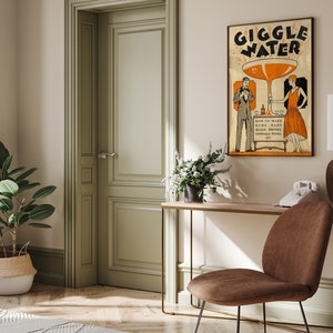 Giggle Water Print: Vintage Martini Bar Cart Decor - Etsy