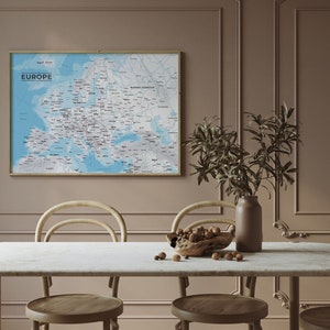 Europe Map Poster: Minimalist Cartography Wall Art - Etsy