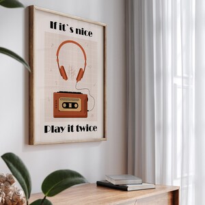 Retro Cassette Poster, Groovy Print, Music Wall Art, Retro, Studio ...