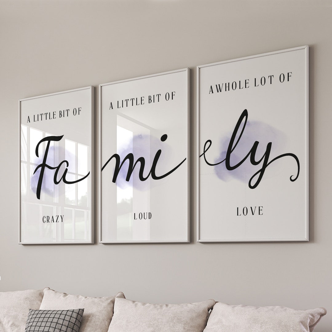 Family Wall Decor, Set of 3 Posters,family Prints, Family Quote, Home ...