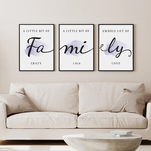Family Wall Decor, Set of 3 Posters,family Prints, Family Quote, Home Signs, Home Wall Decor ...
