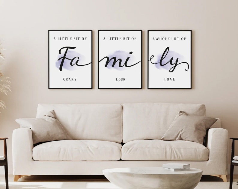 Family Wall Decor, Set of 3 Posters,family Prints, Family Quote, Home ...