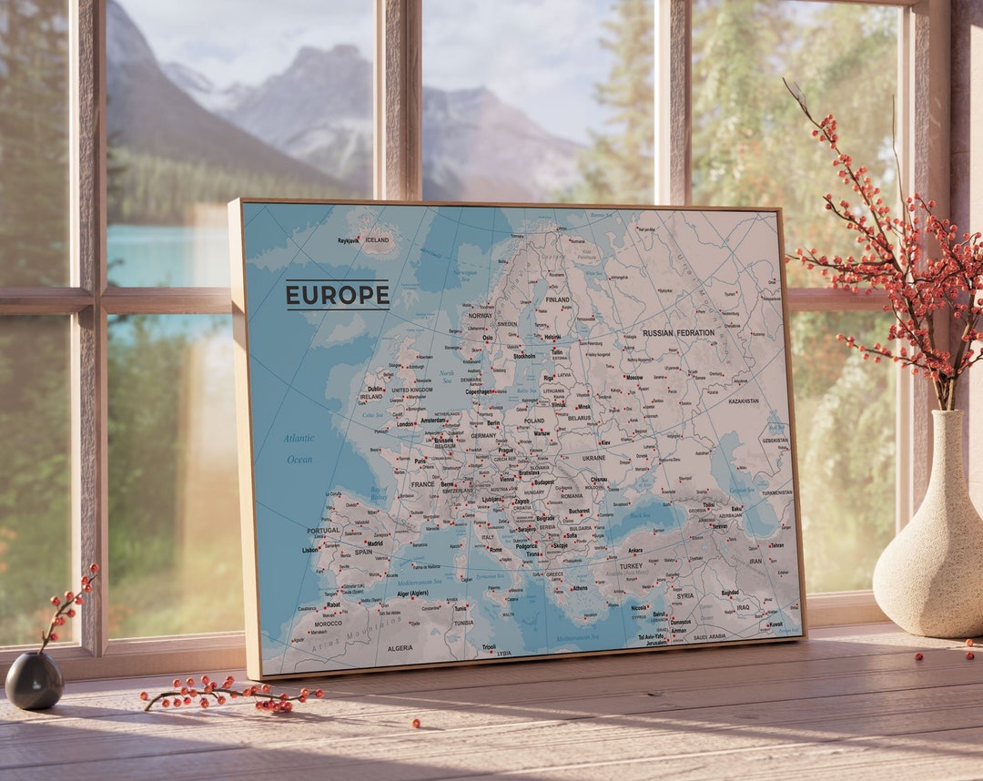 A Map of Europe Poster, Wall Art, Poster Print, Wall Decor, Europe Map ...