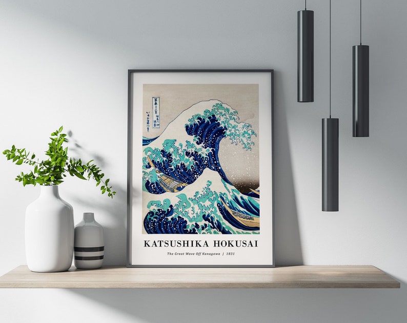 The Great Wave off Kanagawa by Katsushika Hokusai Poster, Wall Art ...